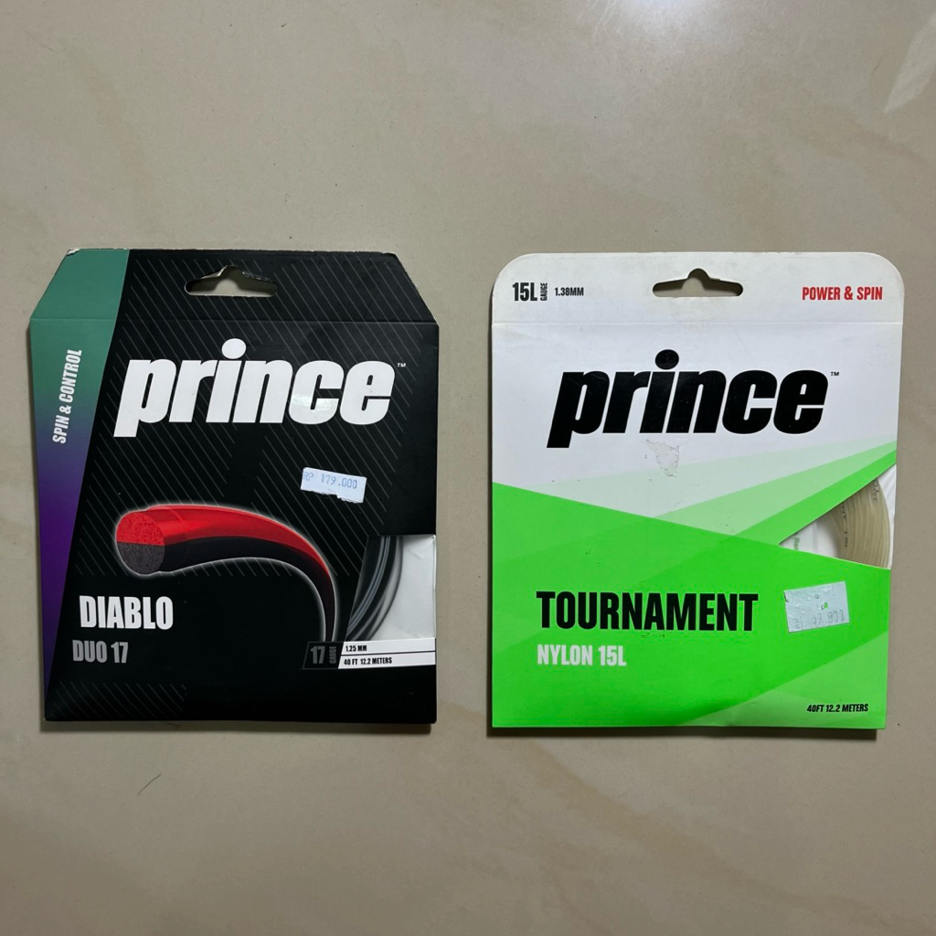 PRINCE Tennis Racket String TOURNAMENT Nylon 15L DIABLO Duo 17 ORIGINAL ...