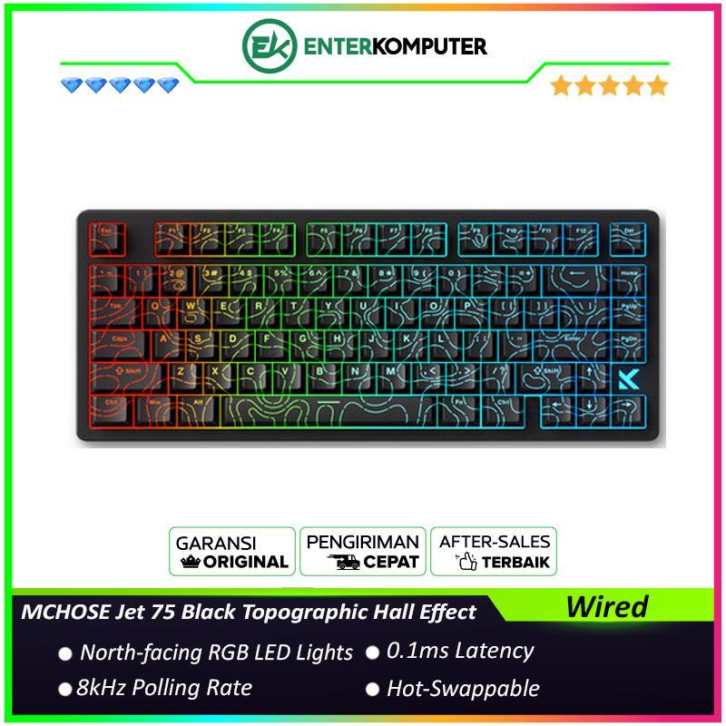 MCHOSE Jet 75 Black Topographic Hall Effect Magnetic Switch Gaming ...