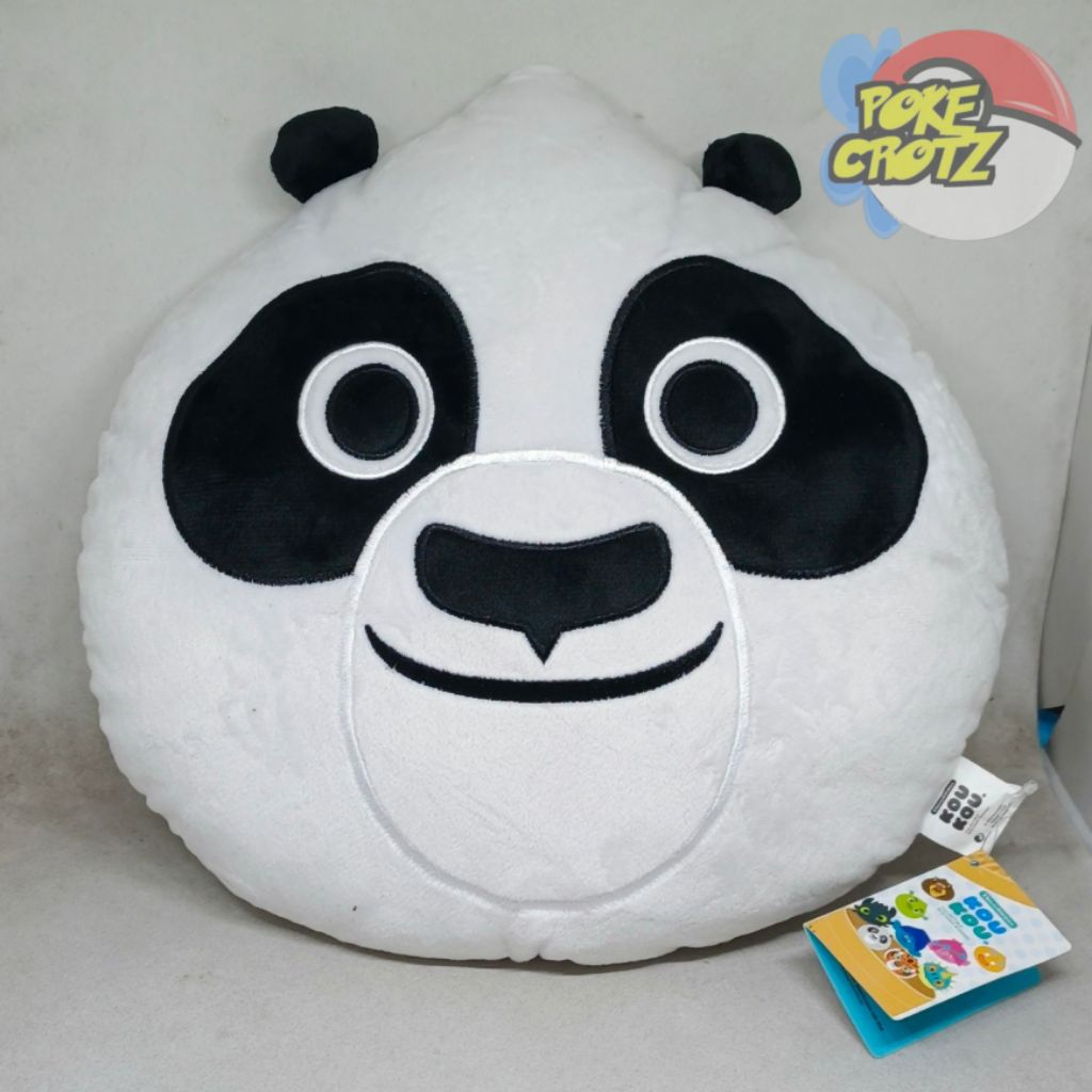 Soft white and black po kung fu panda head pillow doll kou. tags ...