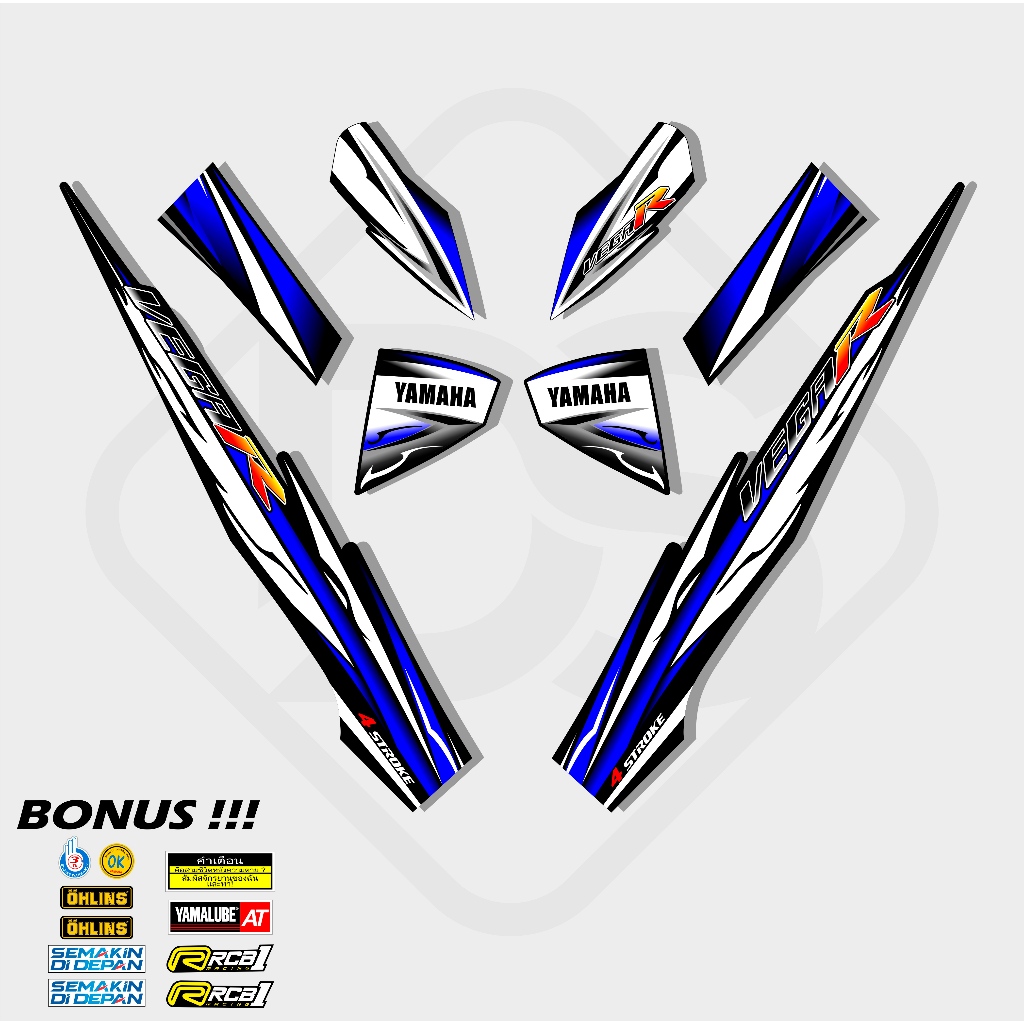 STRIPING STICKER STOCK DECAL STICKER YAMAHA VEGA R NEW 2006-2009 / LESS ...