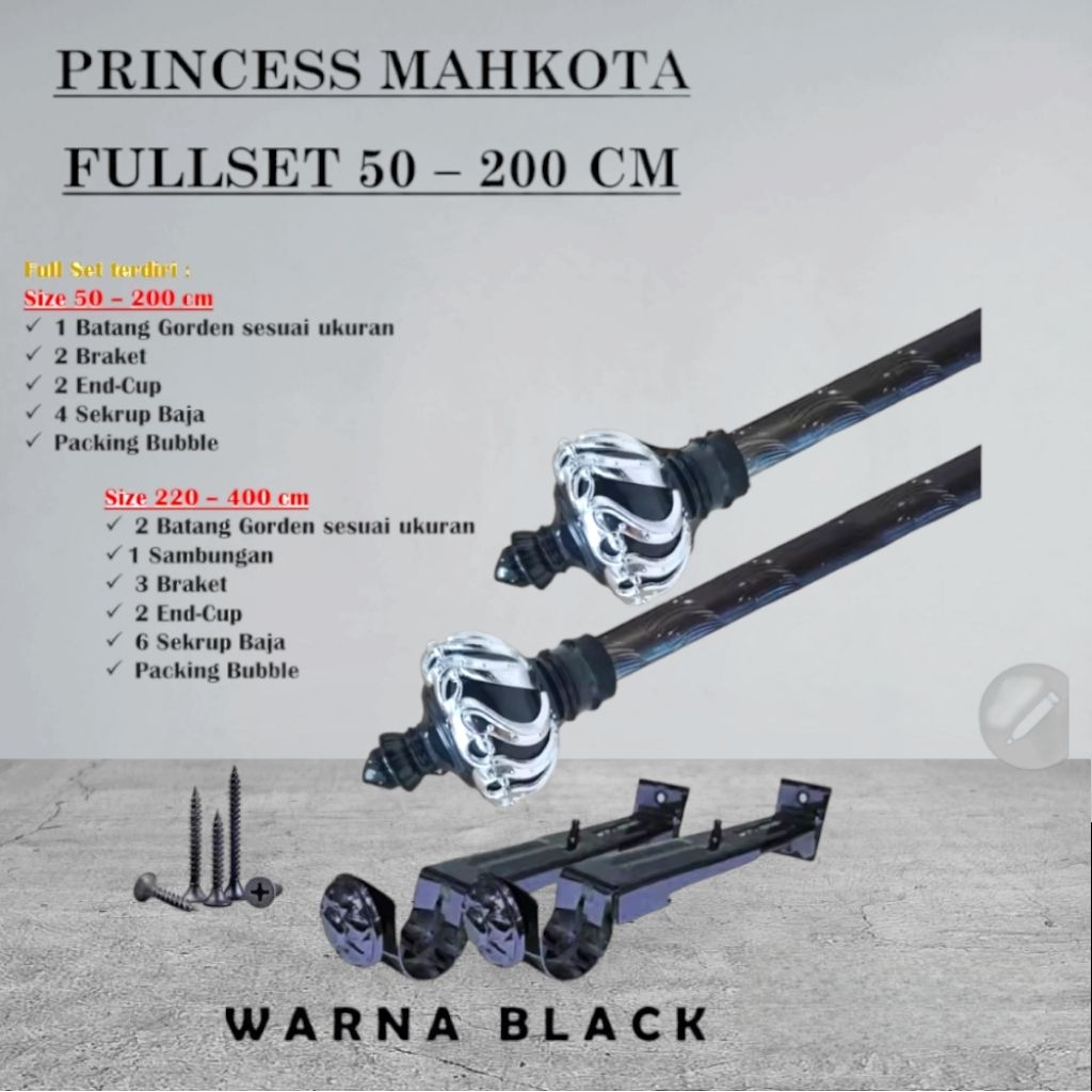 Luxurious full set curtain rods, complete set of curtain poles with ...