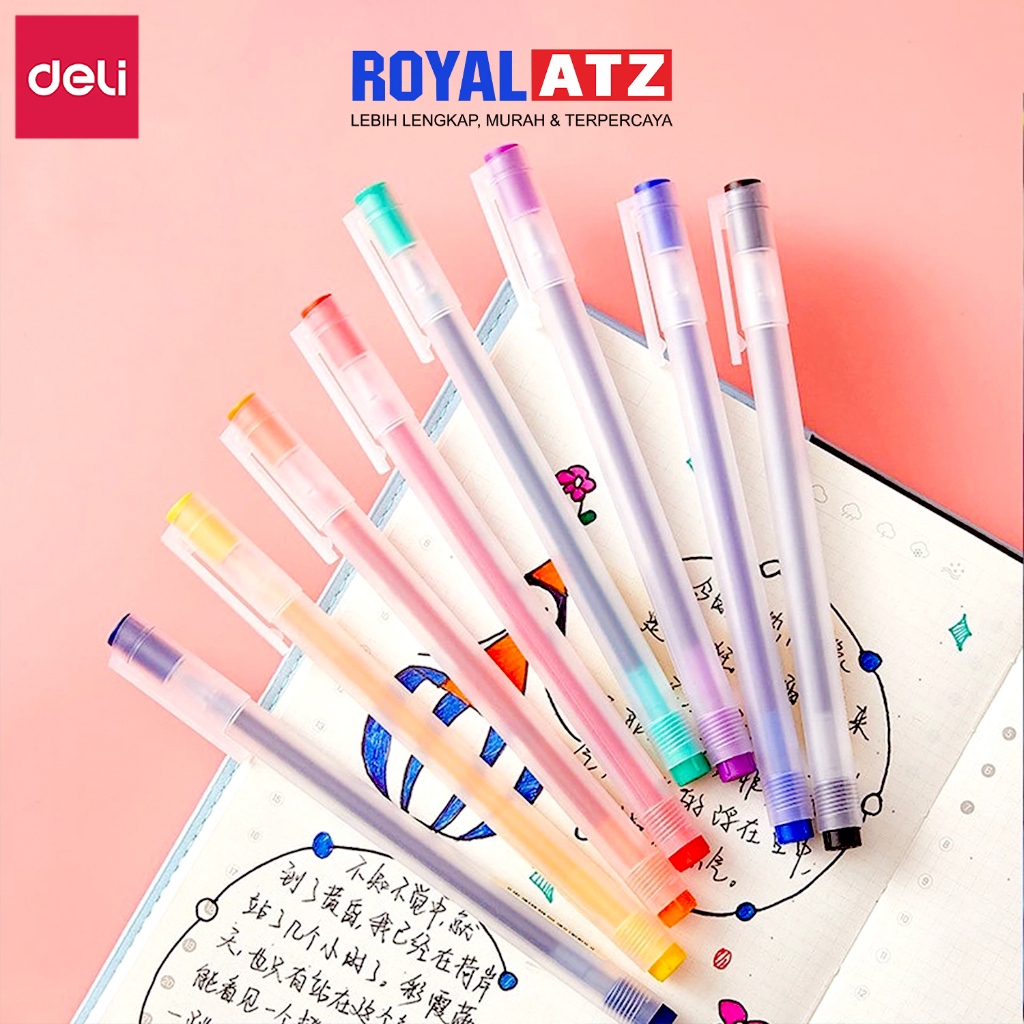 Color Gel Pen / Colors Gel Pen DELI A119 Needle Tip 0.5mm Fine Point ...