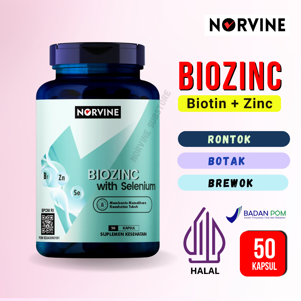 BIOZINC NORVINE BIOTIN PLUS ZINC VITAMIN FOR BEARD HAIR CONTENTS 50 ...