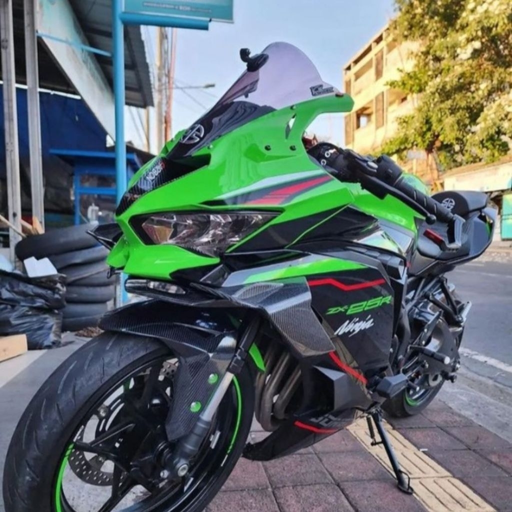 WINGSIDE DOWNFORCE SIDE WINGLET CARBON NINJA ZX25R / ZX25RR / ZX4RR / NINJA 250FI OLD MODEL BMW ...