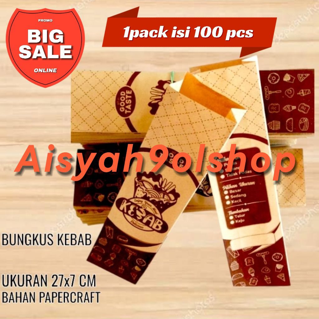 Brown Kraft kebab bags (100pcs) | Shopee Malaysia