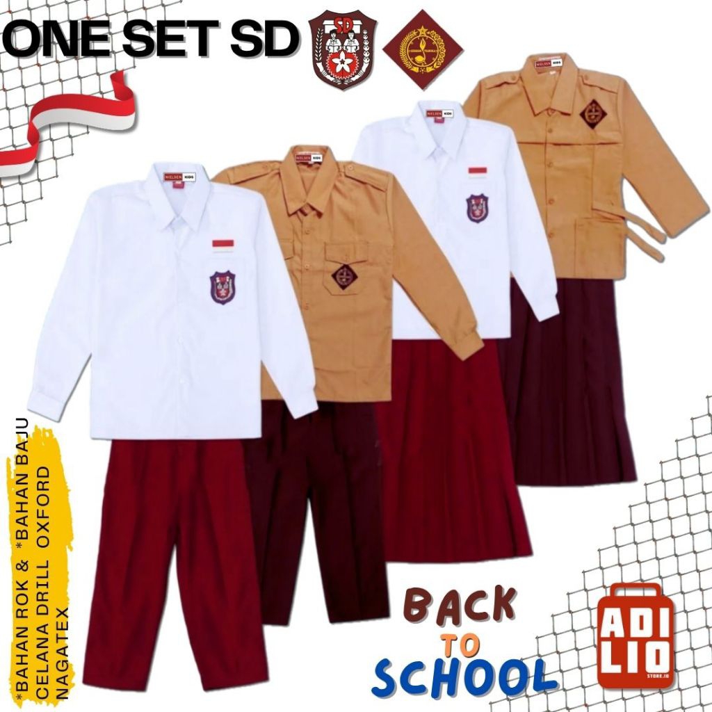 MERAH PRIMARY SCHOOL UNIFORM SET WHITE RED UNIFORM PRIMARY SCHOOL SCOUT ...