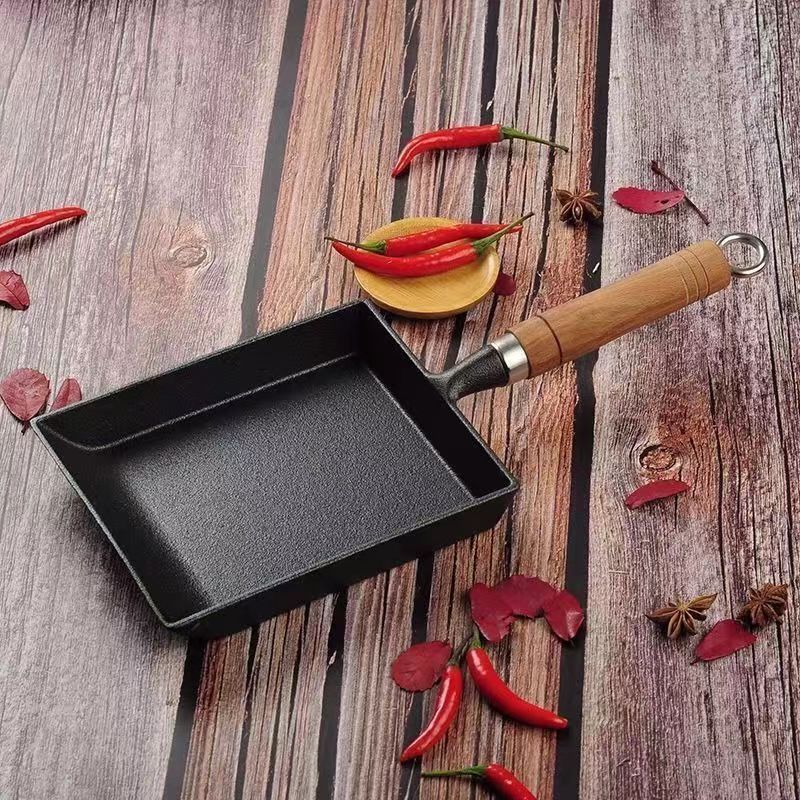 Tamago cast iron egg frying pan, cast iron, Japanese egg roll, meat ...