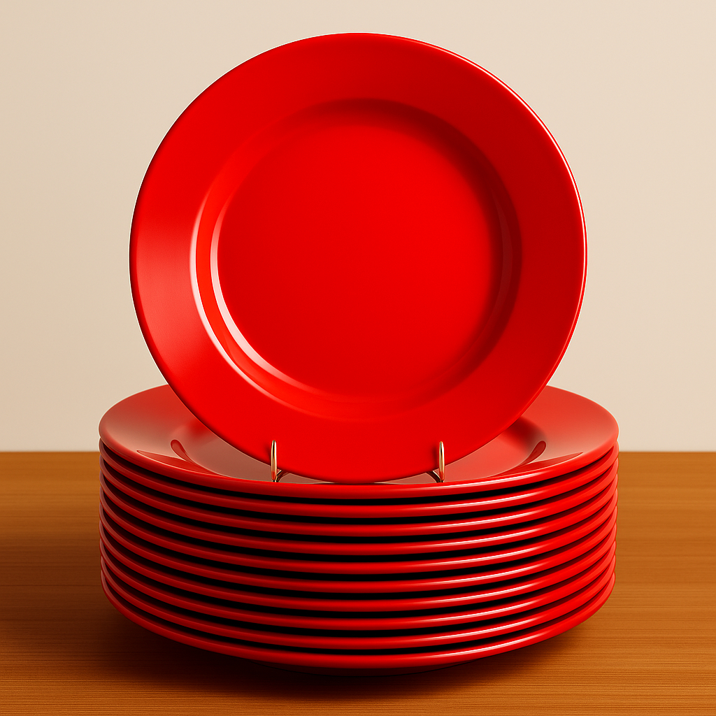 12 PCS 21CM CONCAVE VIRAL SEMI MELAMIN PLATES | Shopee Malaysia