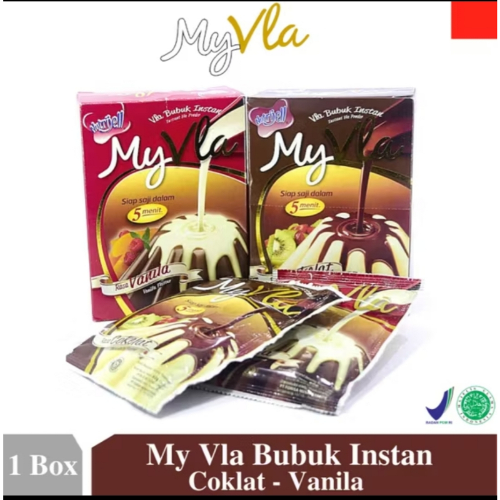 MY VLA PUDDING NUTRIJEL 60 gr VANILLA CHOCOLATE 1 BOX CONTAINS 6 PCS ...