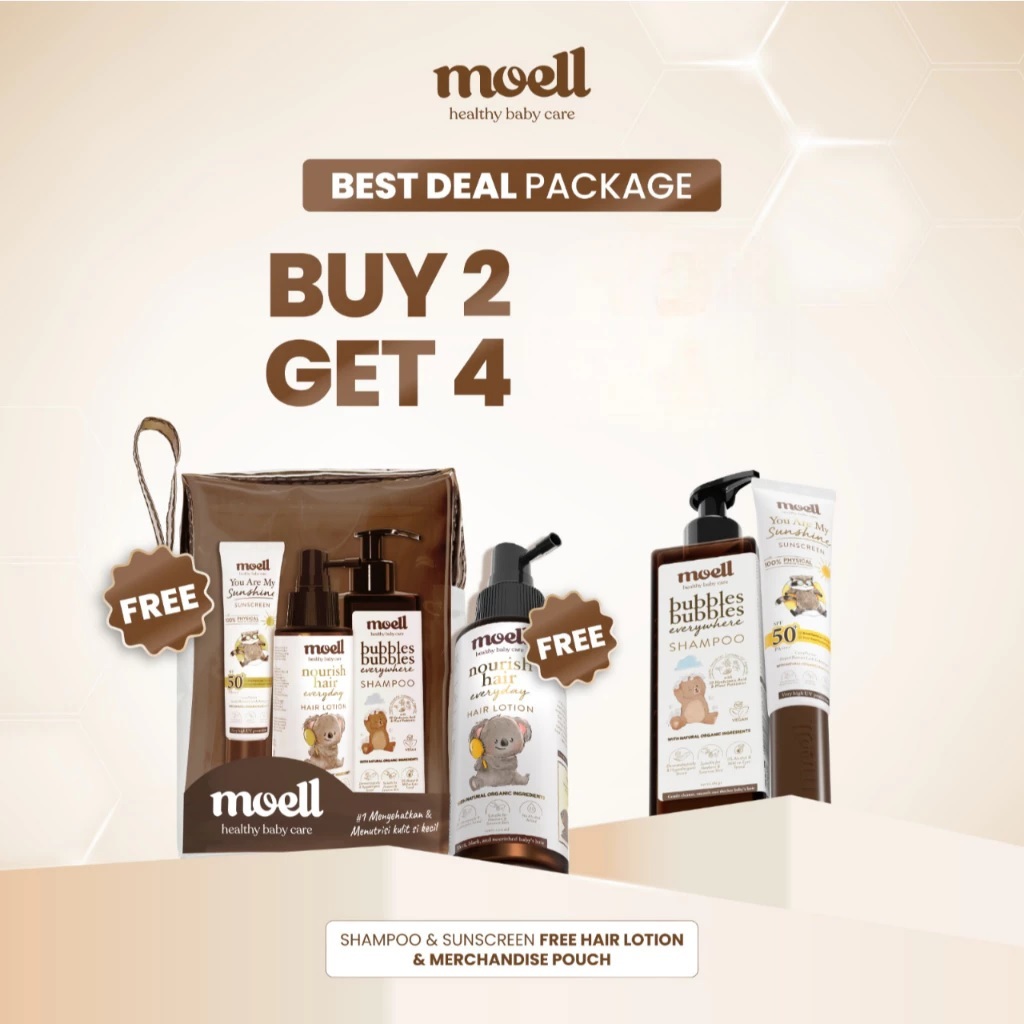 Moell Shampoo + sunscreen Package (FREE Hair Lotion + Pouch) / Moell ...
