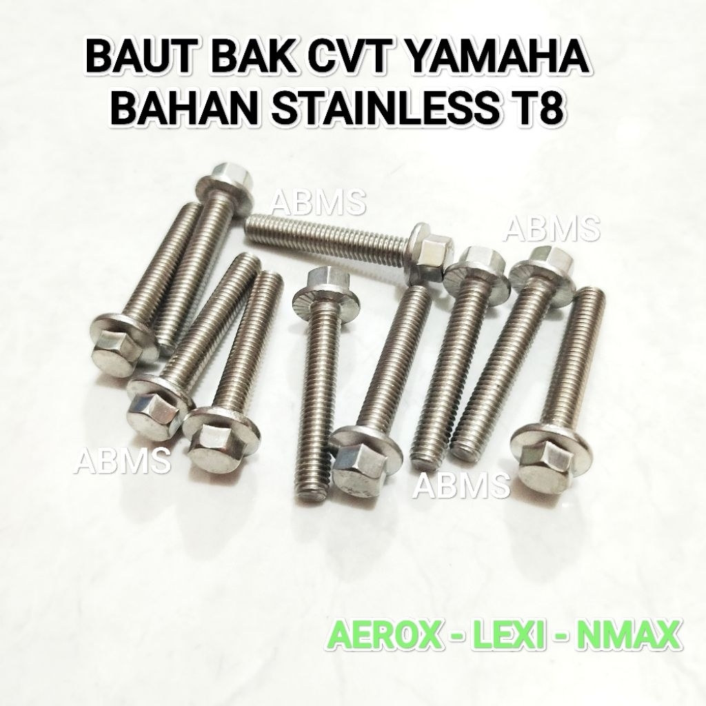 YAMAHA STAINLESS CVT TUB BOLT T8 AEROX LEXI NMAX CVT LID TUB BOLT ...