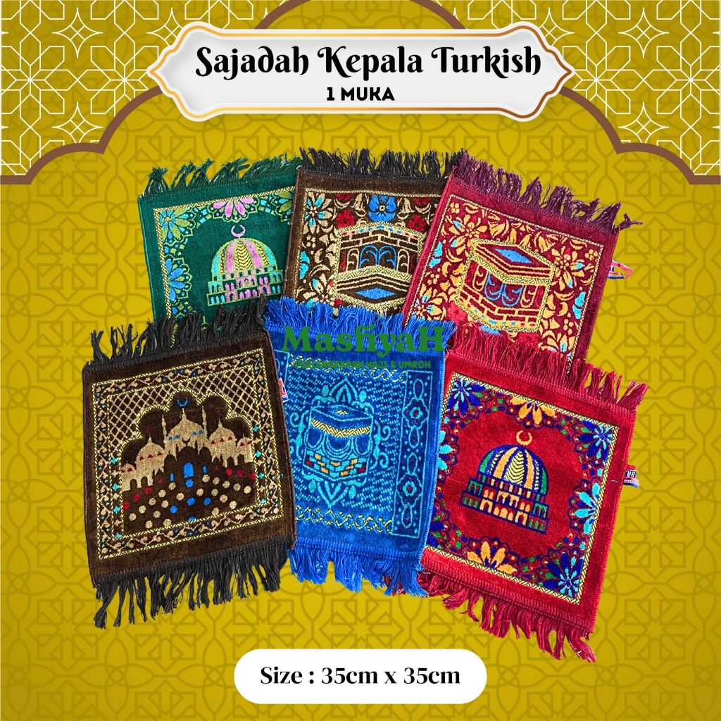 (1KODI) 1 Face Head Prayer Mat - TURKISH Traveling Prayer Mat Mini ...