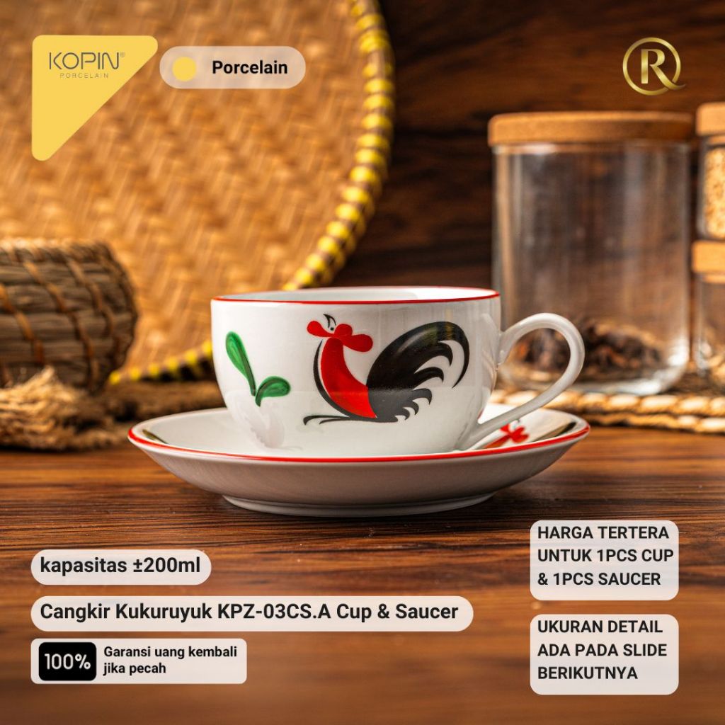 Kukuruyuk Kopin KPZ-03CS.A Cup and Saucer Ceramic Mug | Shopee Malaysia