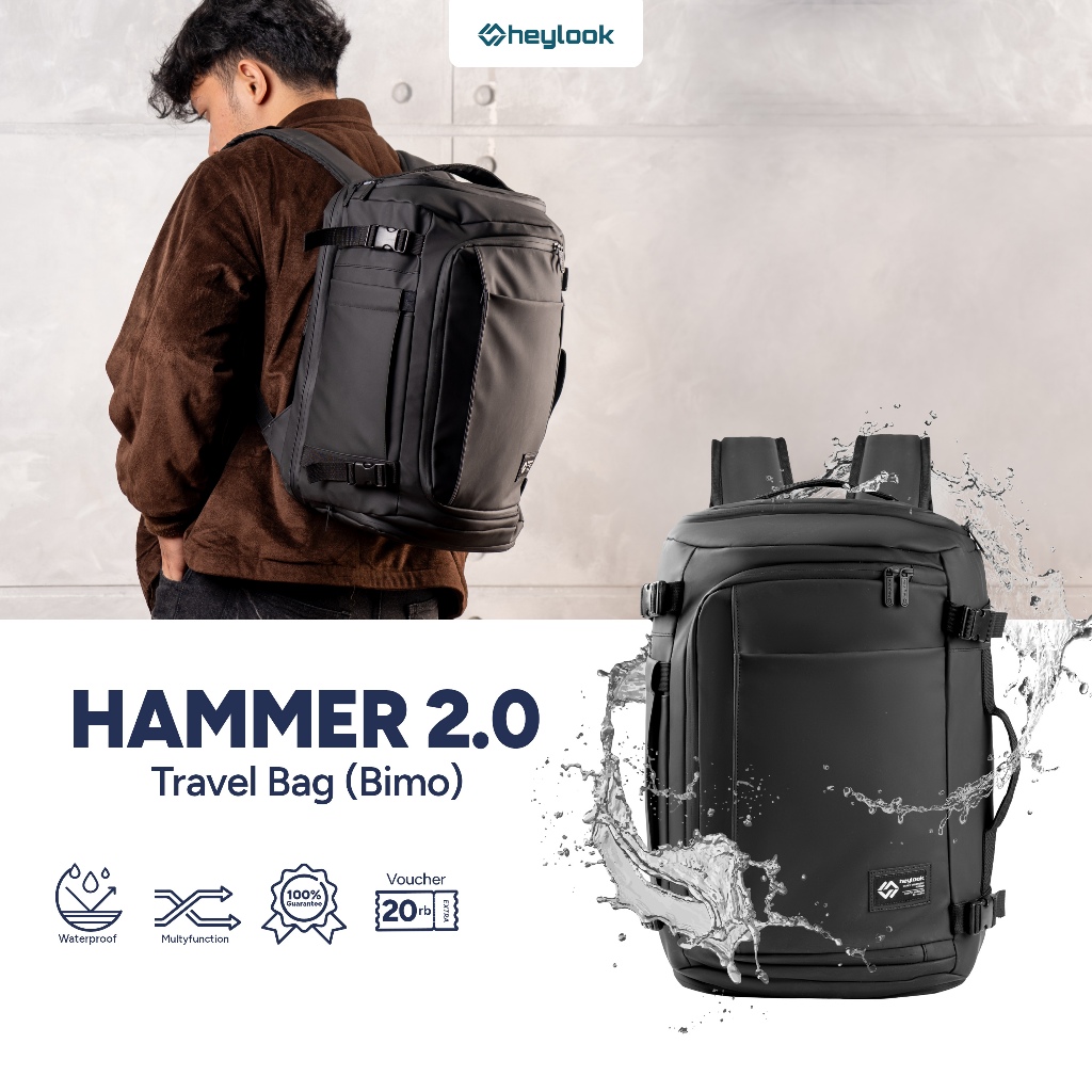 - HAMMER Men's Multifunction Travel Bag 3 in 1 Duffle Bag Backpack ...