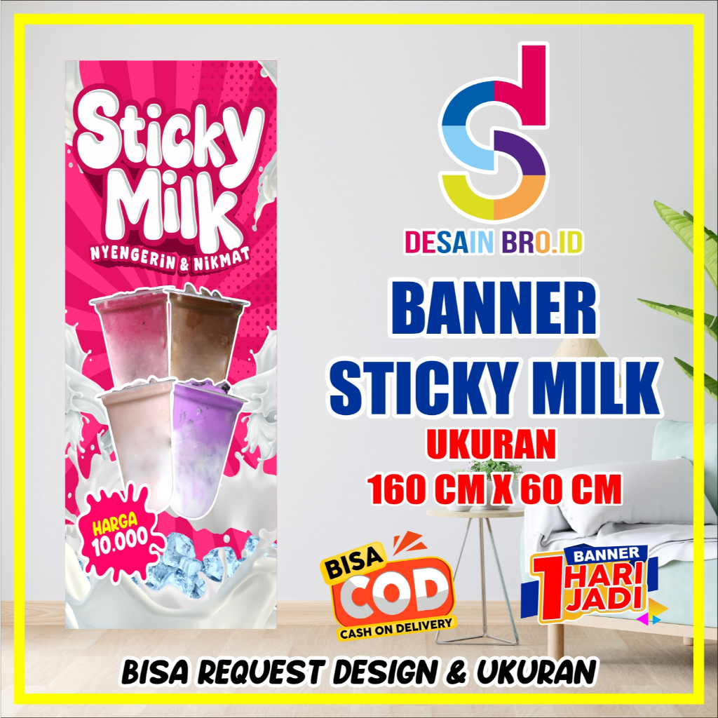 Sticky MILK BANNER/BANNER 60X160 CM | Shopee Malaysia