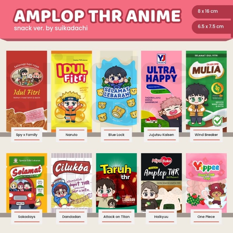 Thr Eid Snack Anime Envelope by Suikadachi [PACK] | Shopee Malaysia