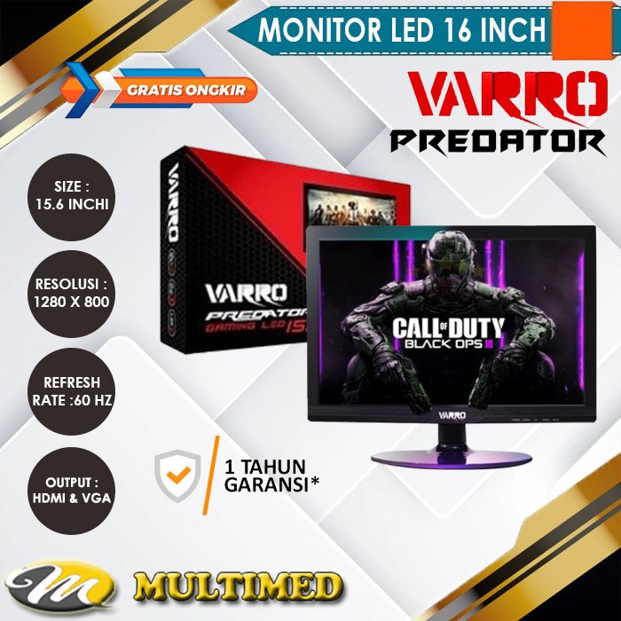 LAYAR Official 16" 156 Inch VARRO Predator VGA HDMI PC Computer LED ...