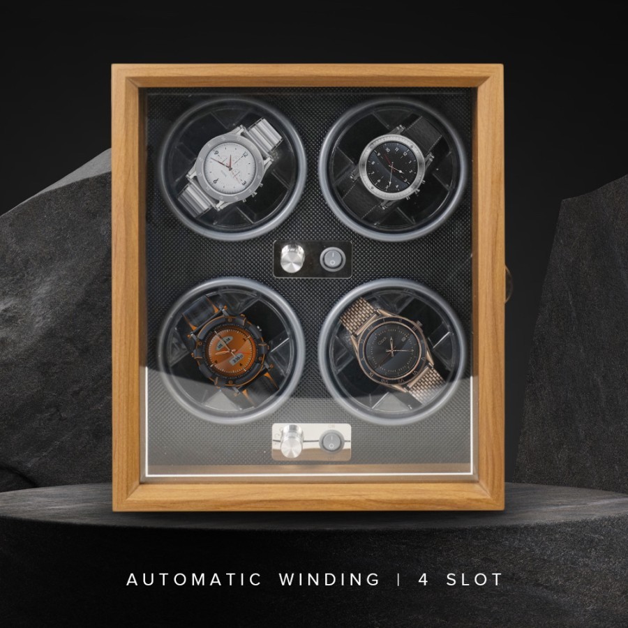 Watch Winder Walnut Wood Automatic Watch Winder | Shopee Malaysia