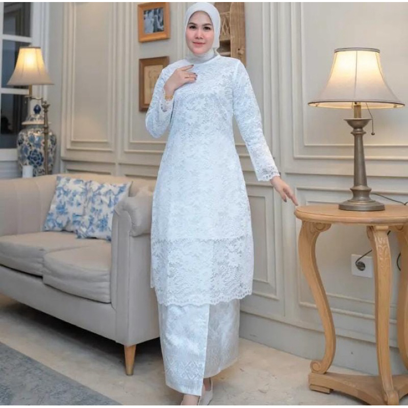 HITAM PUTIH Free HIJAB- MIX SONGKET BROCADE KEBAYA - MODERN BROCADE ...