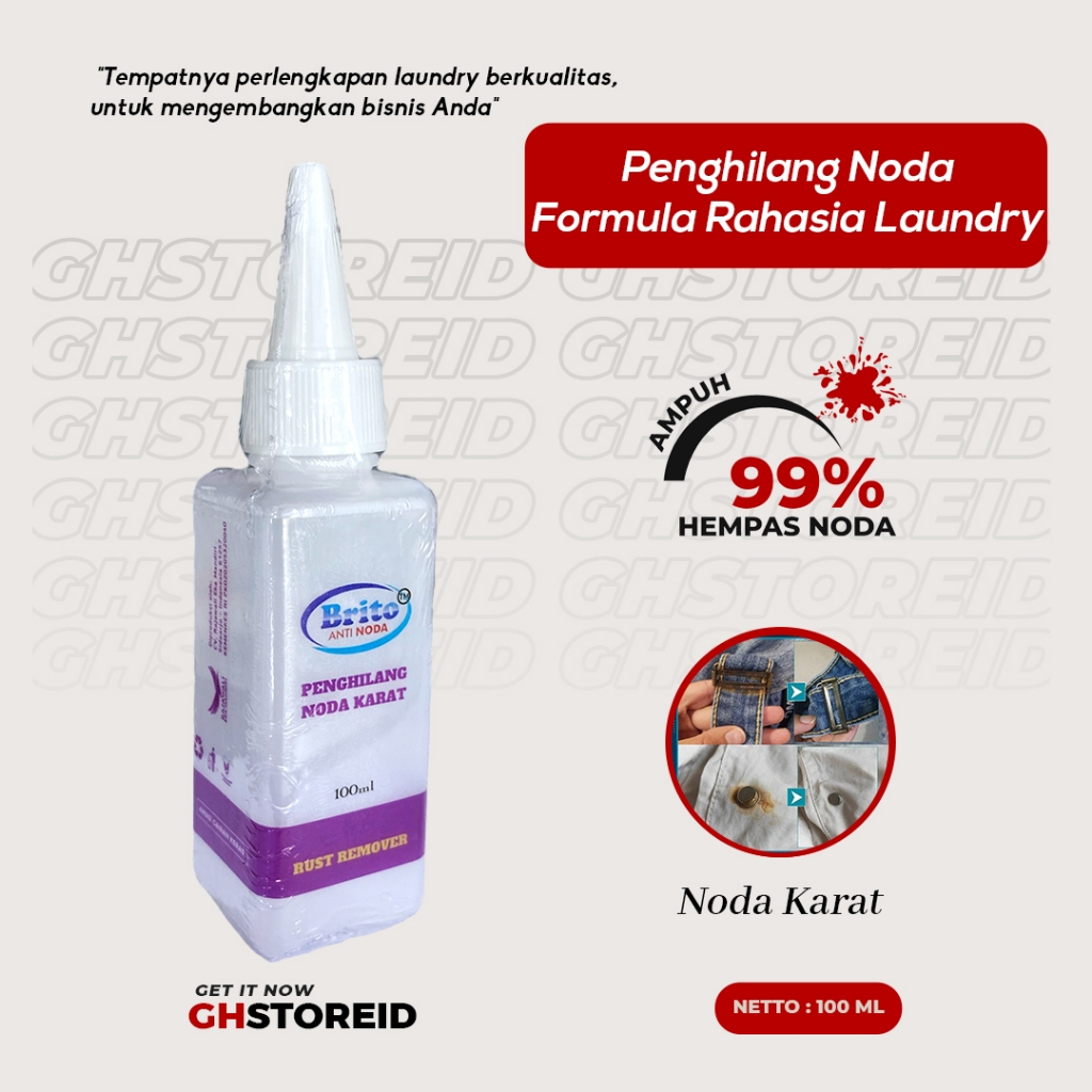 Brito Rust Stain Remover 100ML - Anti Stain Clothes Laundry | Shopee ...