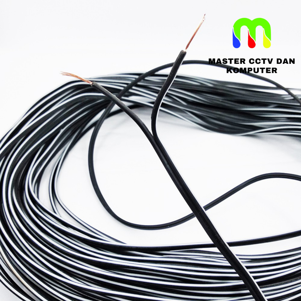PUTIH HITAM Small ELECTRICAL CABLE BLACK AND WHITE STRIP PER METER ...