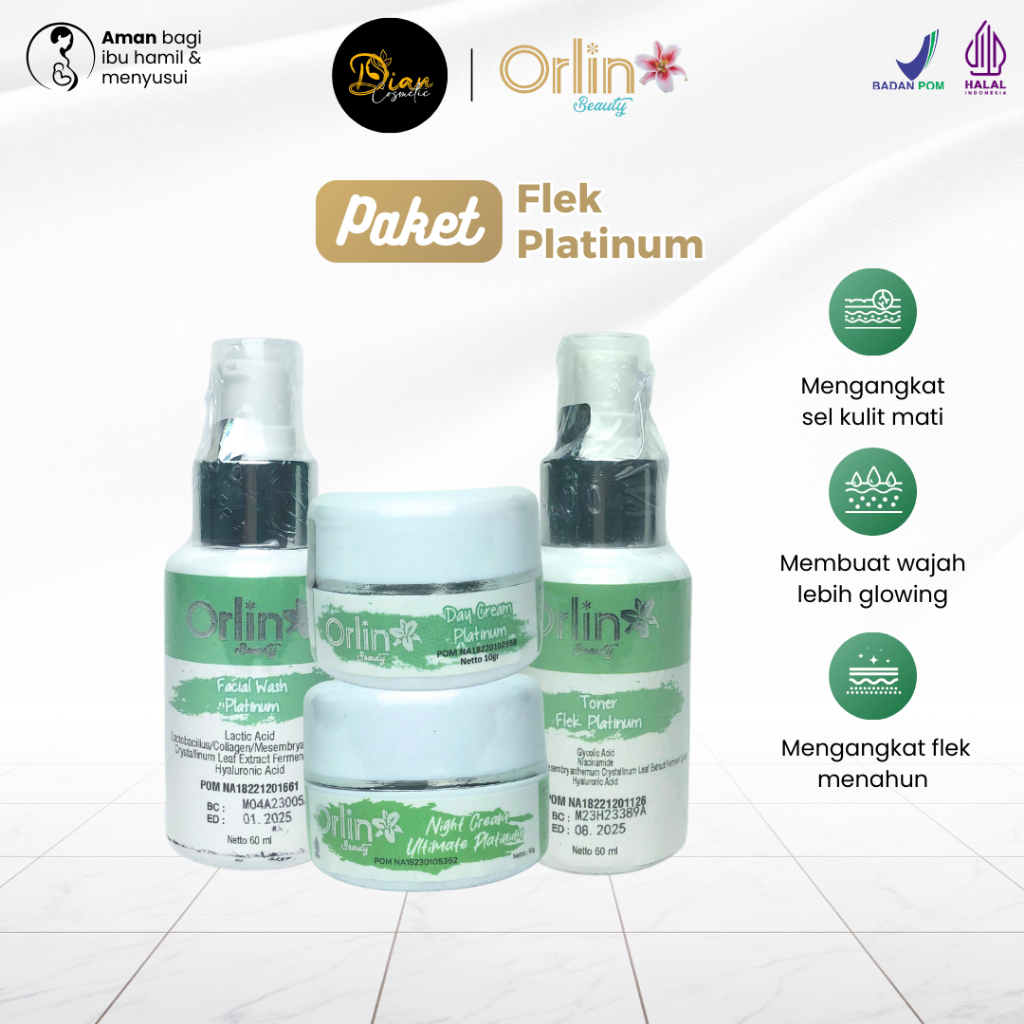 HITAM Orlin Beauty Skincare Platinum Spot Package Removes Black Spots on the Face Free Gift BPOM ...