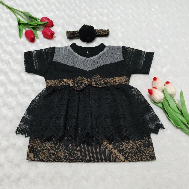 HITAM Baby KEBAYA / CHILDREN'S KEBAYA / MODERN GIRLS' KEBAYA SET BLACK peplum model | Shopee ...