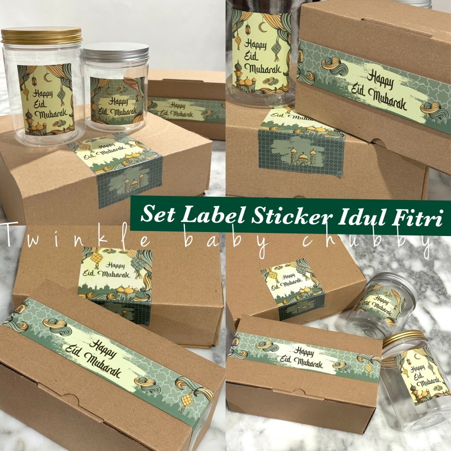 Set of stickers paper belt labels eid al-Fitr greeting cards eid ...