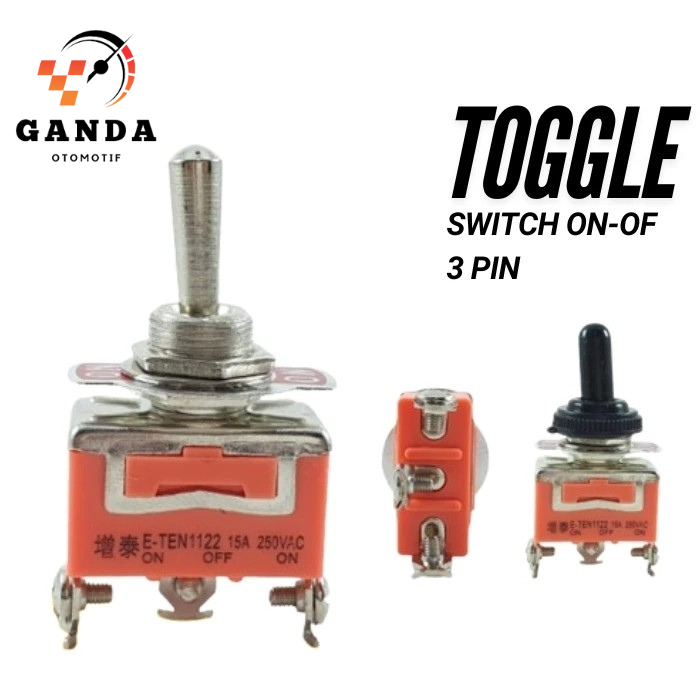 Toggle SWITCH 3 PIN ON OFF ON E-TEN 1122 TOGGLEAKI SWITCH 3P 15A 250VAC ...