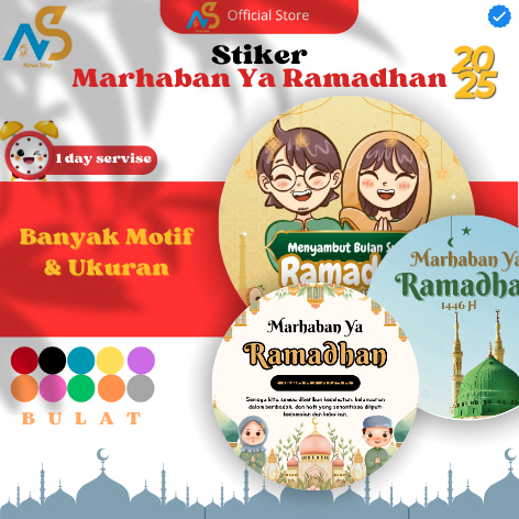 Part II [PER PCS] - Ramadhan Round Stickers - Marhaban yes Ramadhan ...