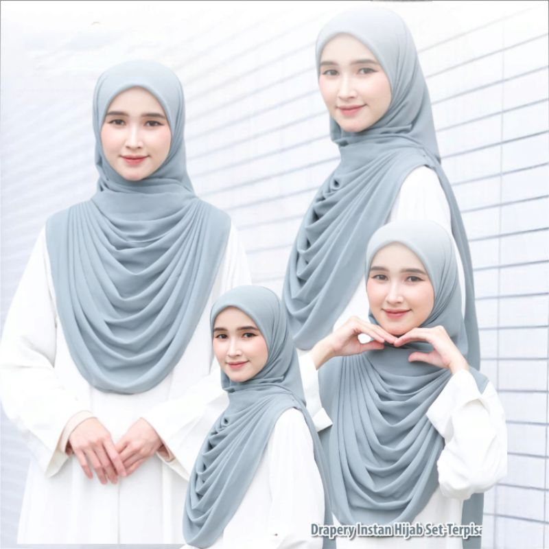 Instant DRAPERY HIJAB SET PASHMINA MALAYSIA/BEST FRONT DRAPERY HIJAB ...