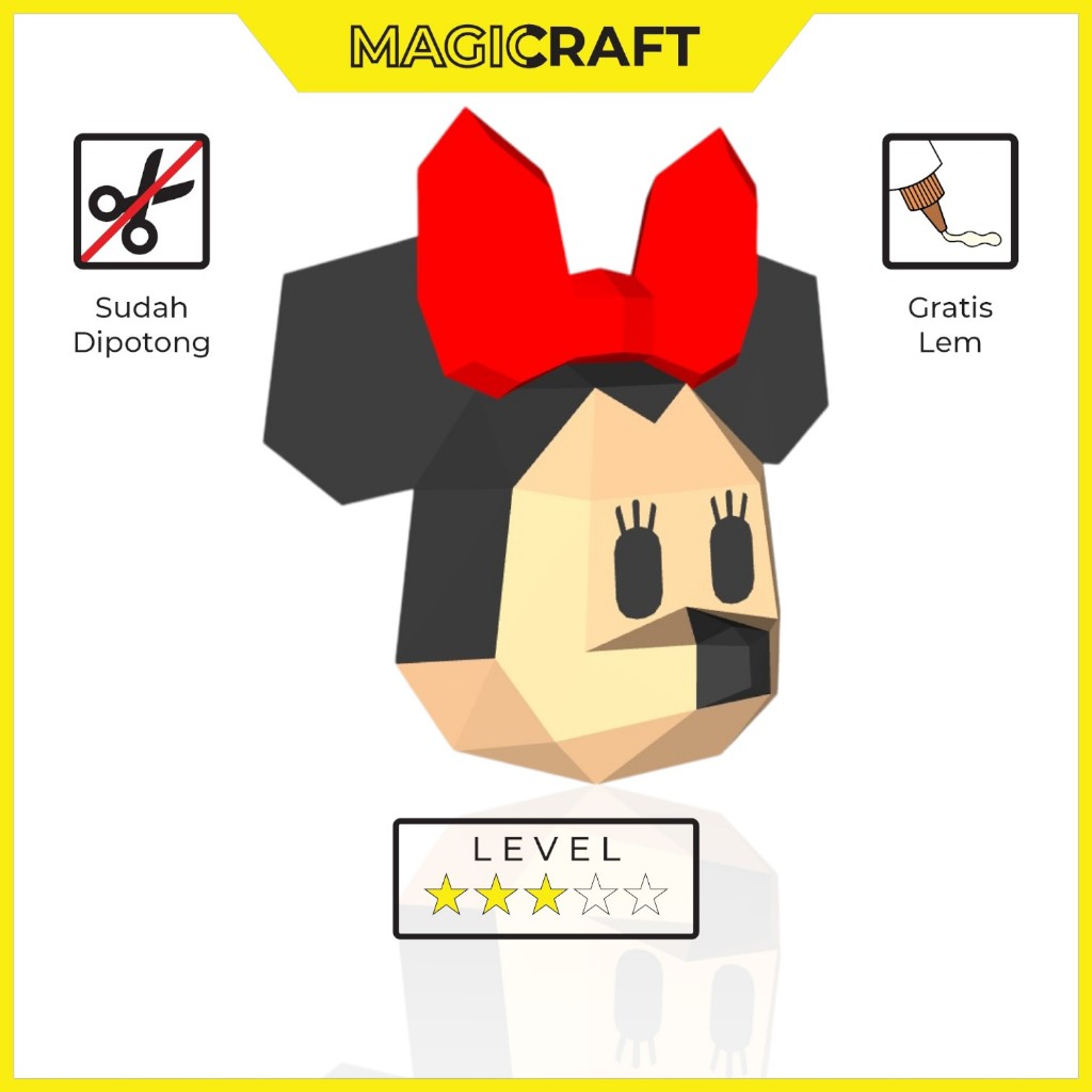Magicraft 3D Papercraft Minnie Mouse Paper Crafts DIY Miniature Art And ...