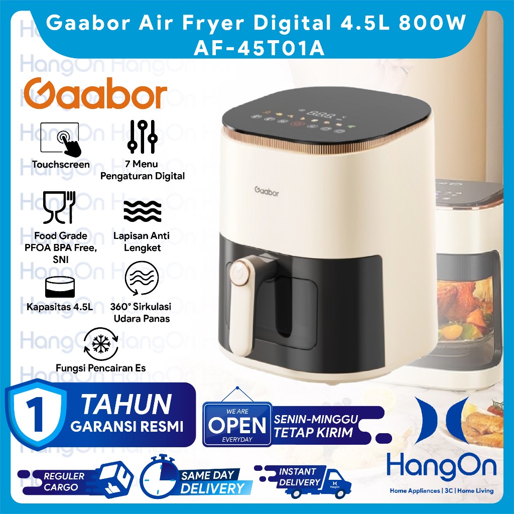 Gaabor Air Fryer Low Watt 4.5L Digital Touch Screen Multipurpose Non ...