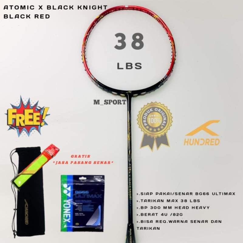 Original HUNDRED ATOMIC X BLACK KNIGHT Badminton Racket | Shopee Malaysia