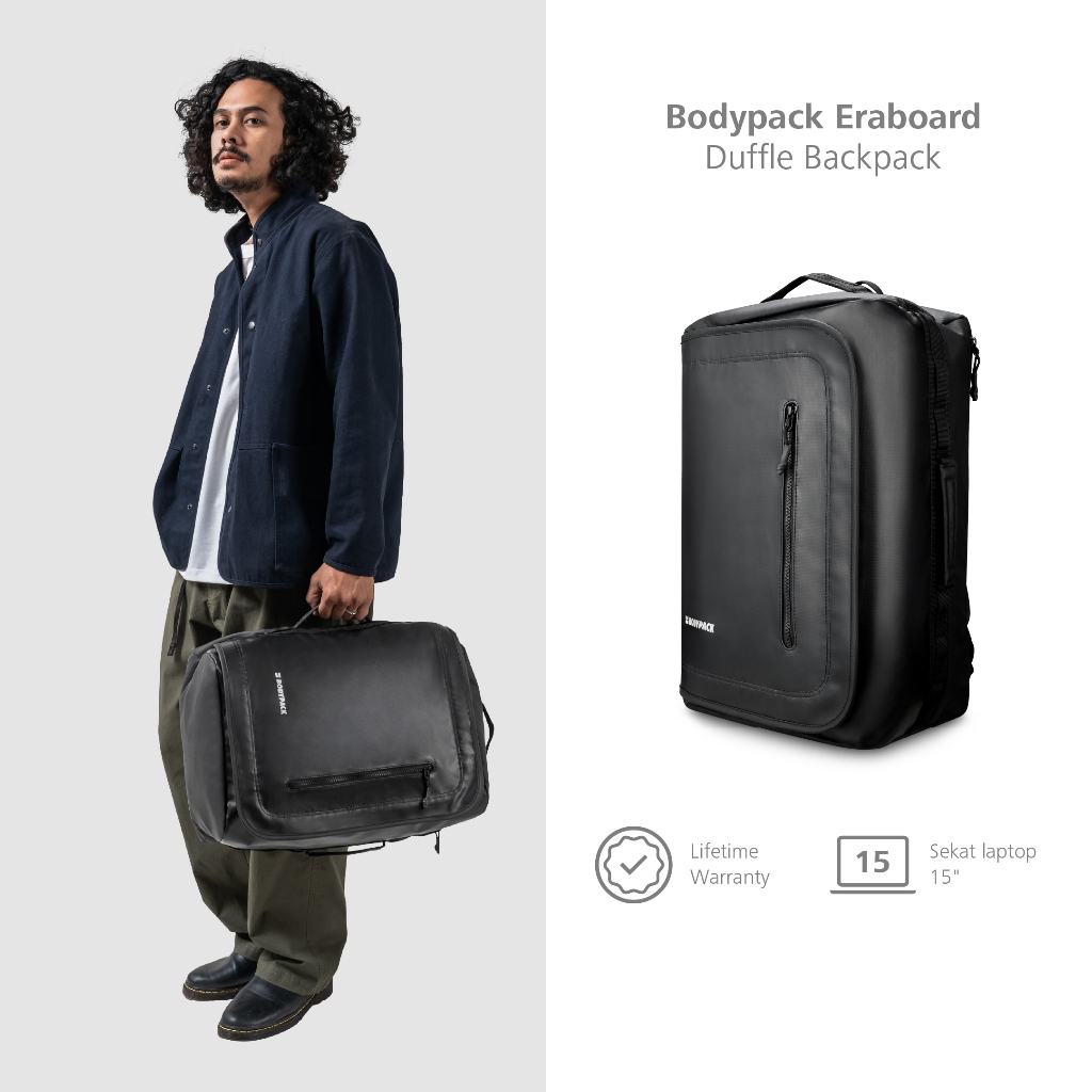 HITAM Bodypack Eraboard Duffle Backpack 15 Inch Durable Travel Gym Tote ...