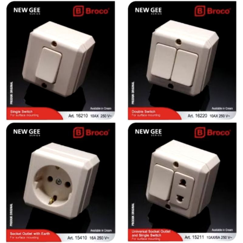 Broco OUTBOW Square Box Switch Available for Ankle Switches, Socket ...