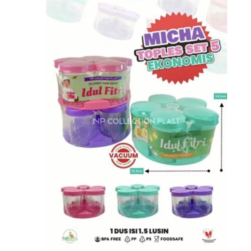 MICHA THICK CLEAR ACRYLIC JAR SET CONTAINS 5 PCS + COAT / EID JAR ...