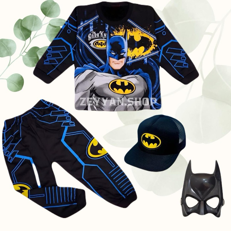 Boys BATMAN COSTUME SUPERHERO CLOTHES WITH HAT AND MASK FOR AGE 1-10 ...
