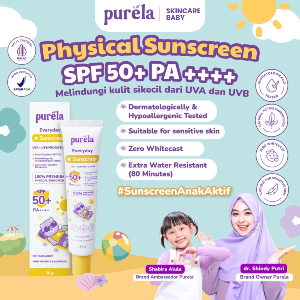 Purela Physycal Sunscreen SPF 50+ PA+++ Protects Children's Skin From ...