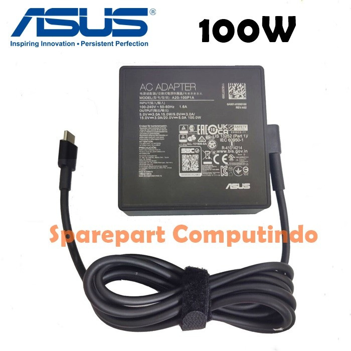 Asus ROG Flow X13 GV301R GV301RE 20V 5A 100W Type C Charger Adapter ...