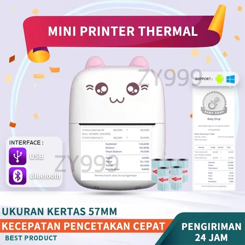 Mini Printer Tool Portable Mini Printer Bluetooth Thermal Label Memo ...