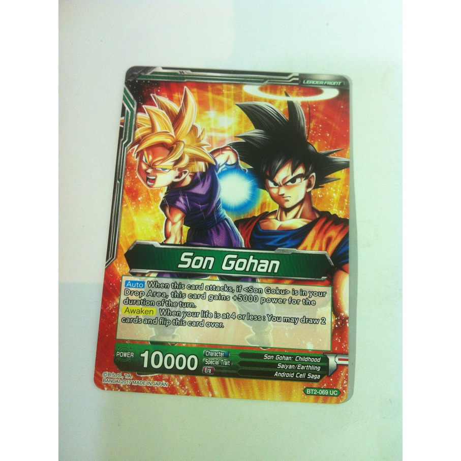 Dragon Ball Super Card Game. Series 2 Booster - Son Gohan. Bt2-069 UC LEADER by BANDAI 2017 ...