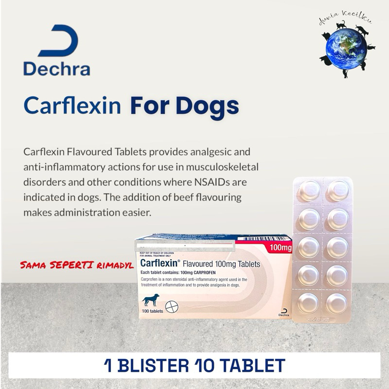 Dechra Carflexin 100 MG Flavored - For Dogs Anti-Inflammatory / Anti ...