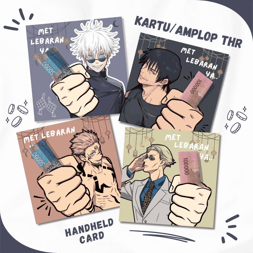 Thr / ANGPAO ANIME JUJUTSU KAISEN ENVELOPE - THR CARD - HANDHELD CARD ...