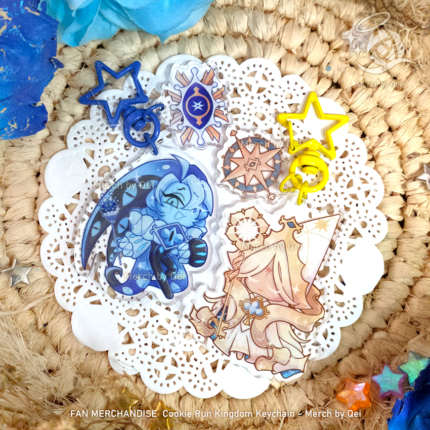 CLEAR Keychain Pure Vanilla COOKIE & Shadow Milk COOKIE COOKIE RUN ...