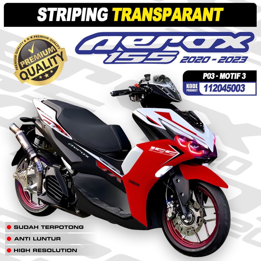 Striping AEROX ALL NEW TRANSPARENT STICKER AEROX ALL NEW CONNECTED 155 ...
