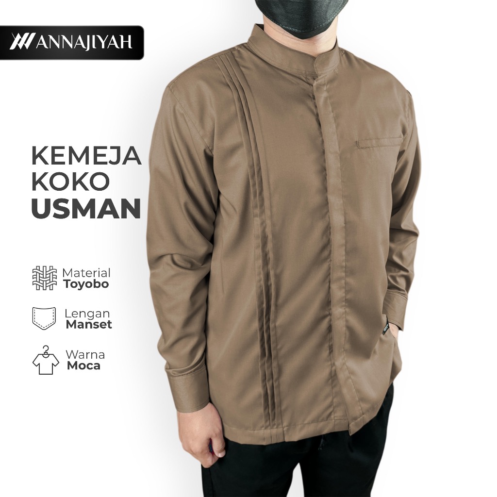 KEMEJA Usman Annajiyah Koko Shirt Muslim Shirt Long Sleeve Cuffs for ...