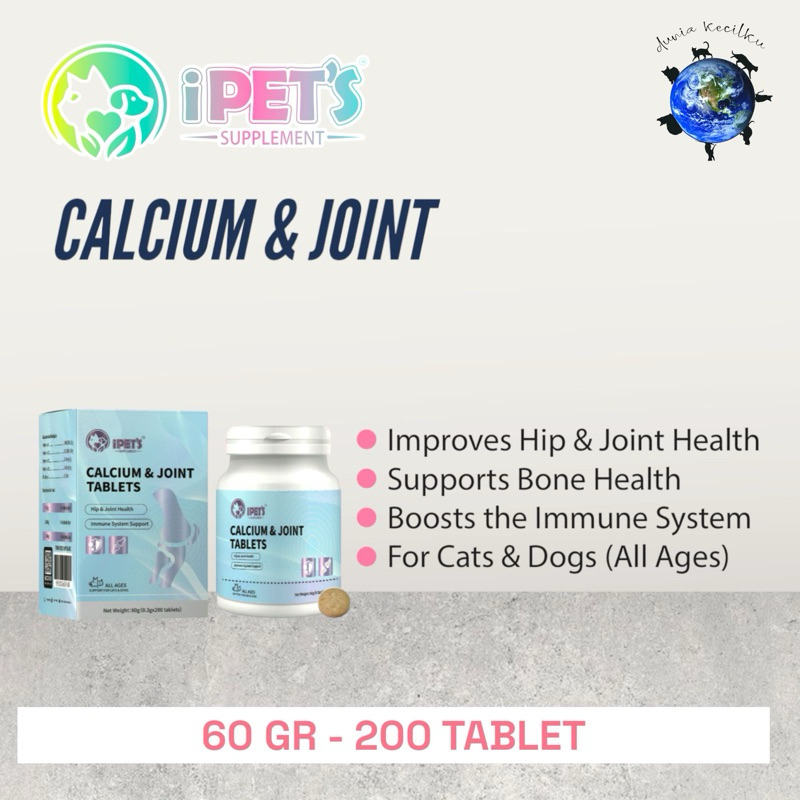 Ipets Supplement Calcium & Joint - Vitamin Bone Calcium Cat Dog (1 ...