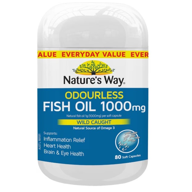 Nature's Way Odorless Fish Oil 1000mg Soft Capsules 80 Pack | Shopee ...