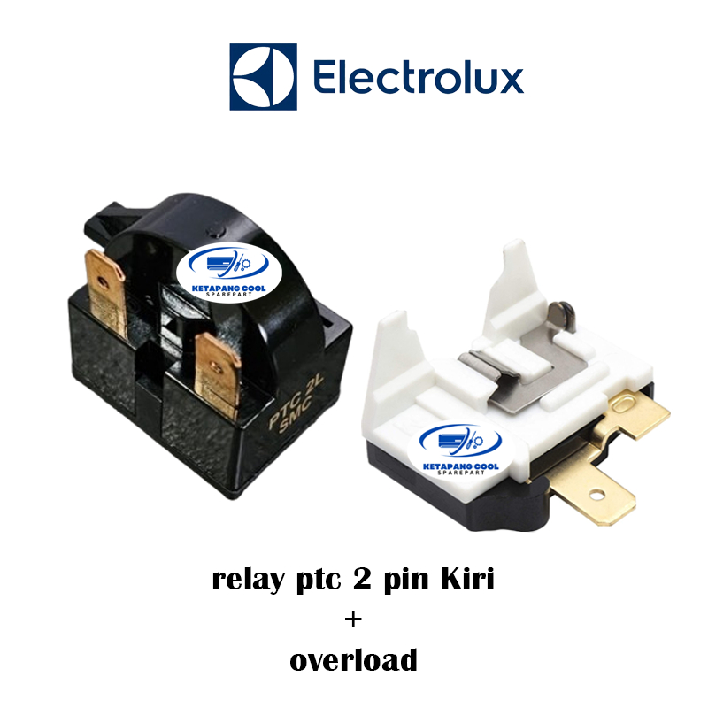 2 Pin ptc Relay Kiri + Round Overload Electrolux 2-Door Refrigerator 1 ...